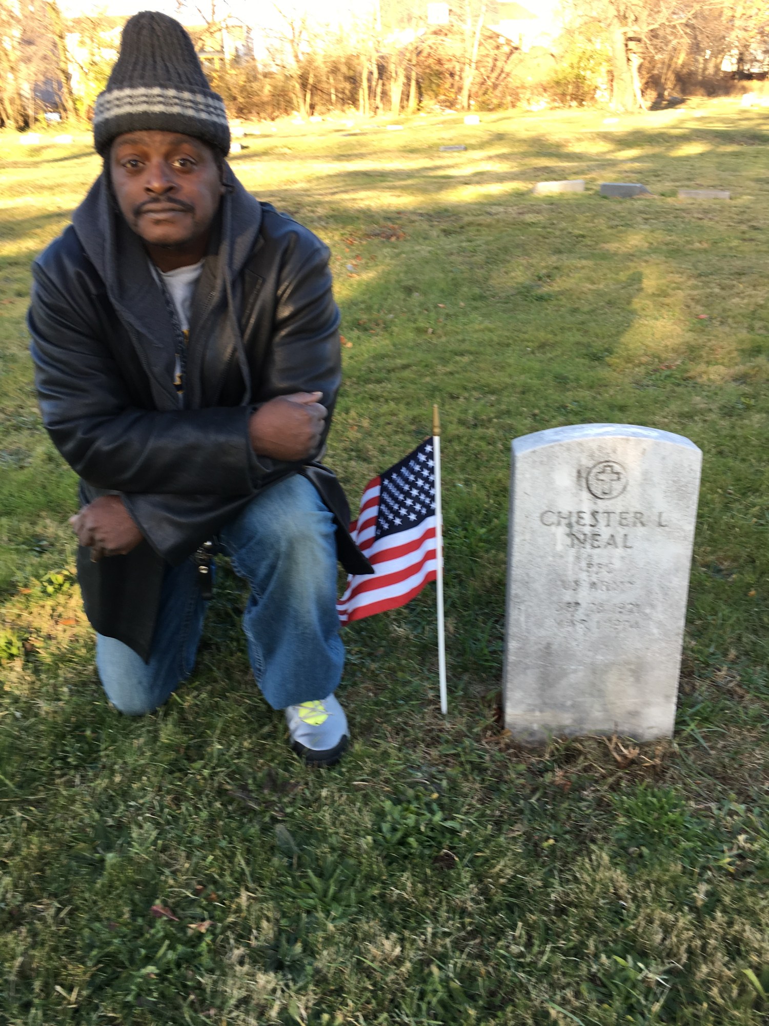 Charles Neal Visits His Father’s Grave – Woodland