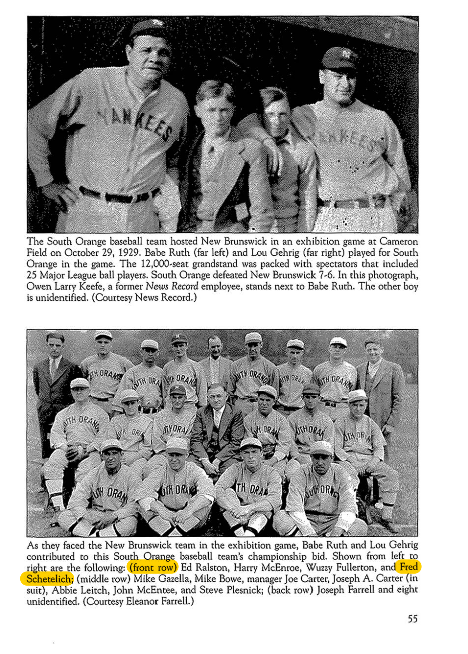 Sgt. Fred F. Schetelich, Babe Ruth & Lou Gehrig – Woodland